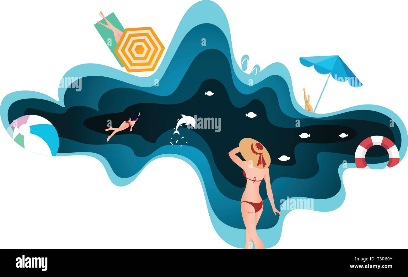 Sea and people Stock Vector Images - Alamy