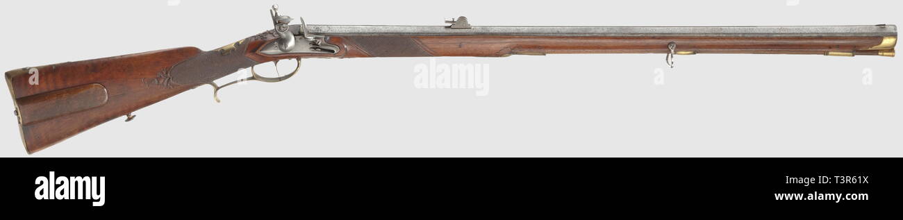 Civil long arms, flintlock and caplock, flintlock rifle, German, circa ...