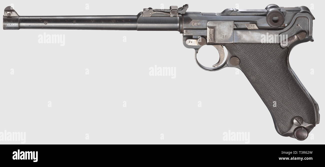 Small arms, pistols, Luger Pistol 08 Parabellum, caliber 9 mm ...