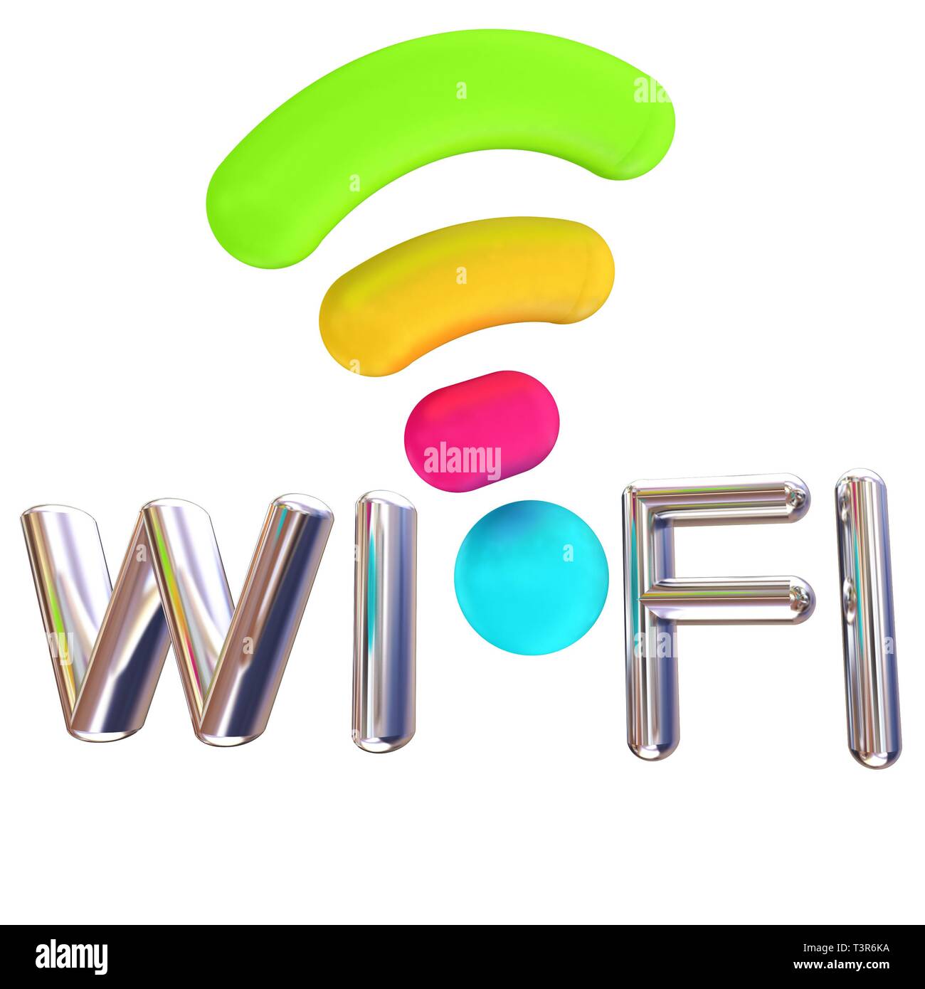 color wifi icon. 3d illustration Stock Photo - Alamy