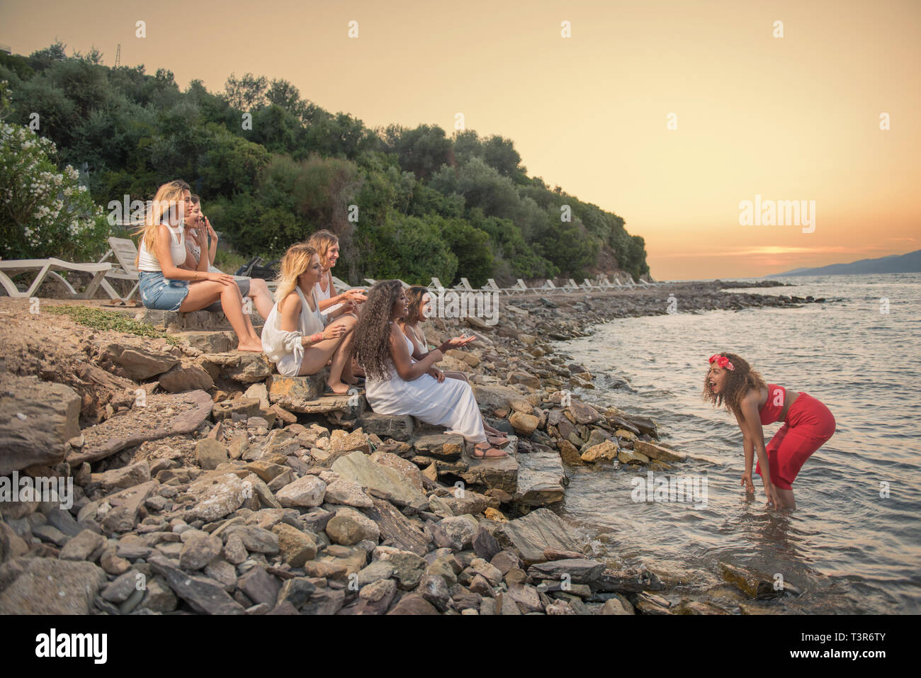 Bachelorette Party in Bodrum Stock Photo - Alamy