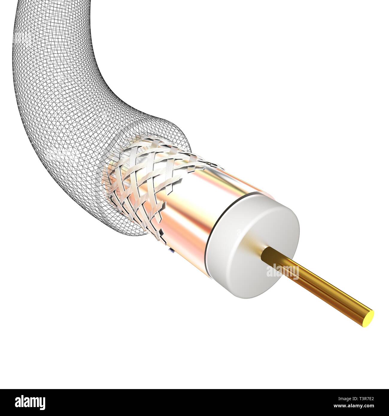 Cables for high tech connect. 3d illustration Stock Photo - Alamy