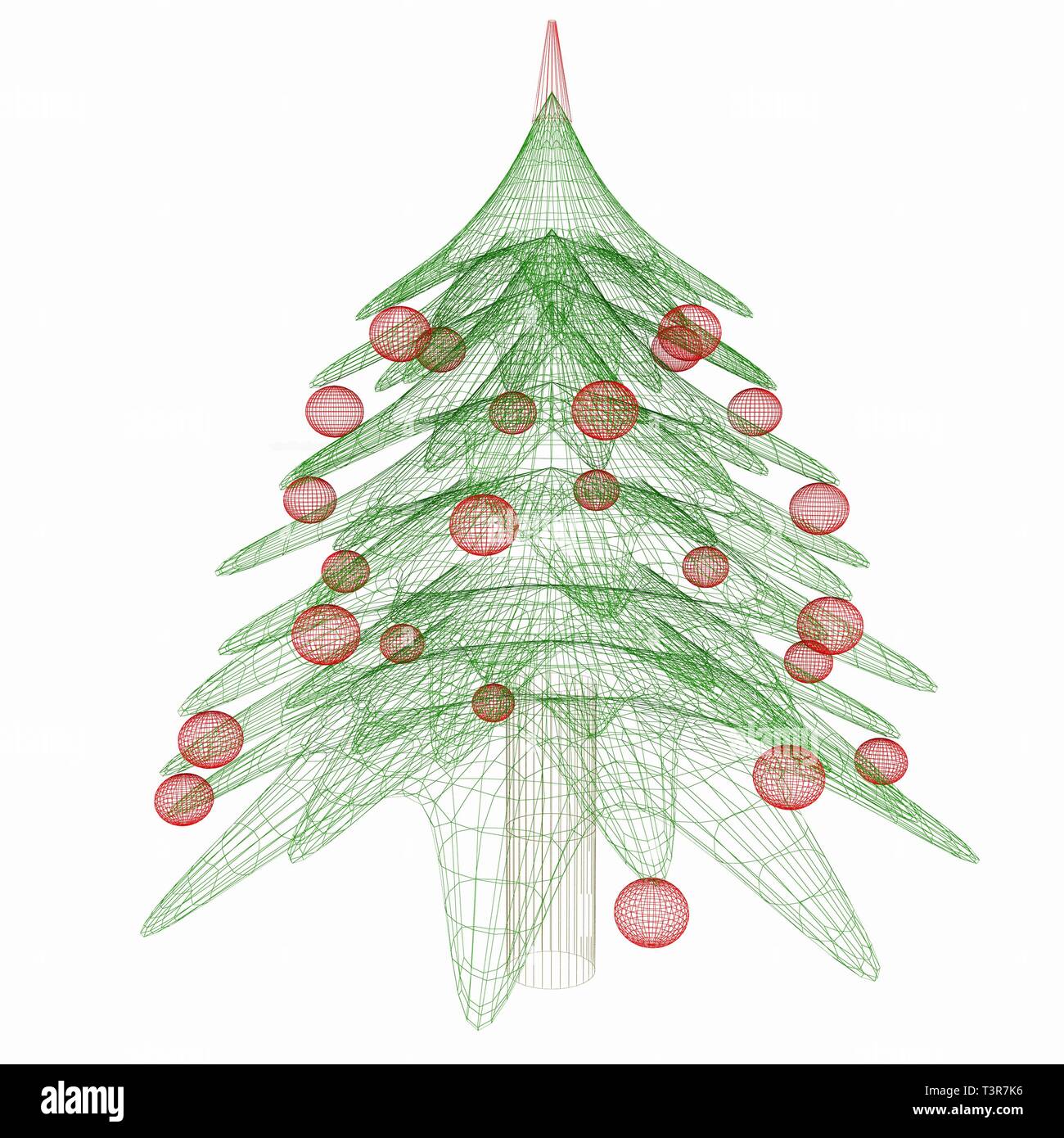 Christmas tree concept. 3d illustration Stock Photo - Alamy