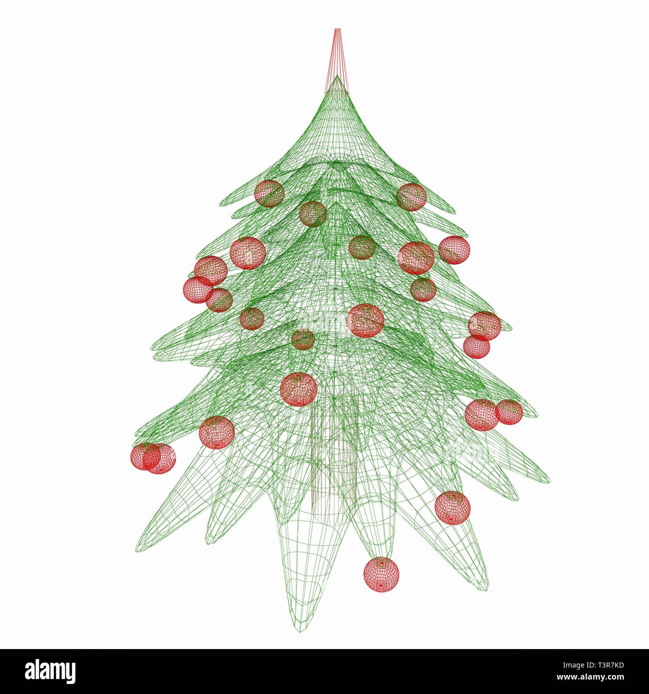 Christmas tree concept. 3d illustration Stock Photo - Alamy