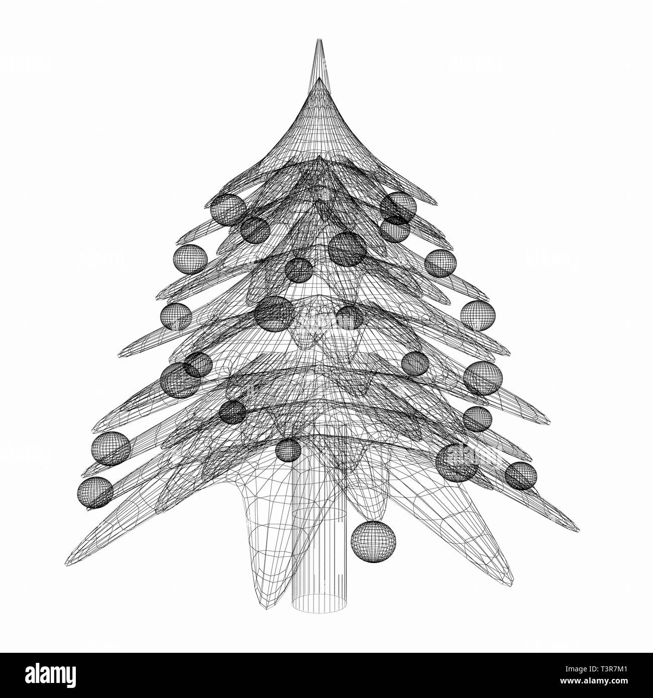 Christmas tree concept. 3d illustration Stock Photo - Alamy
