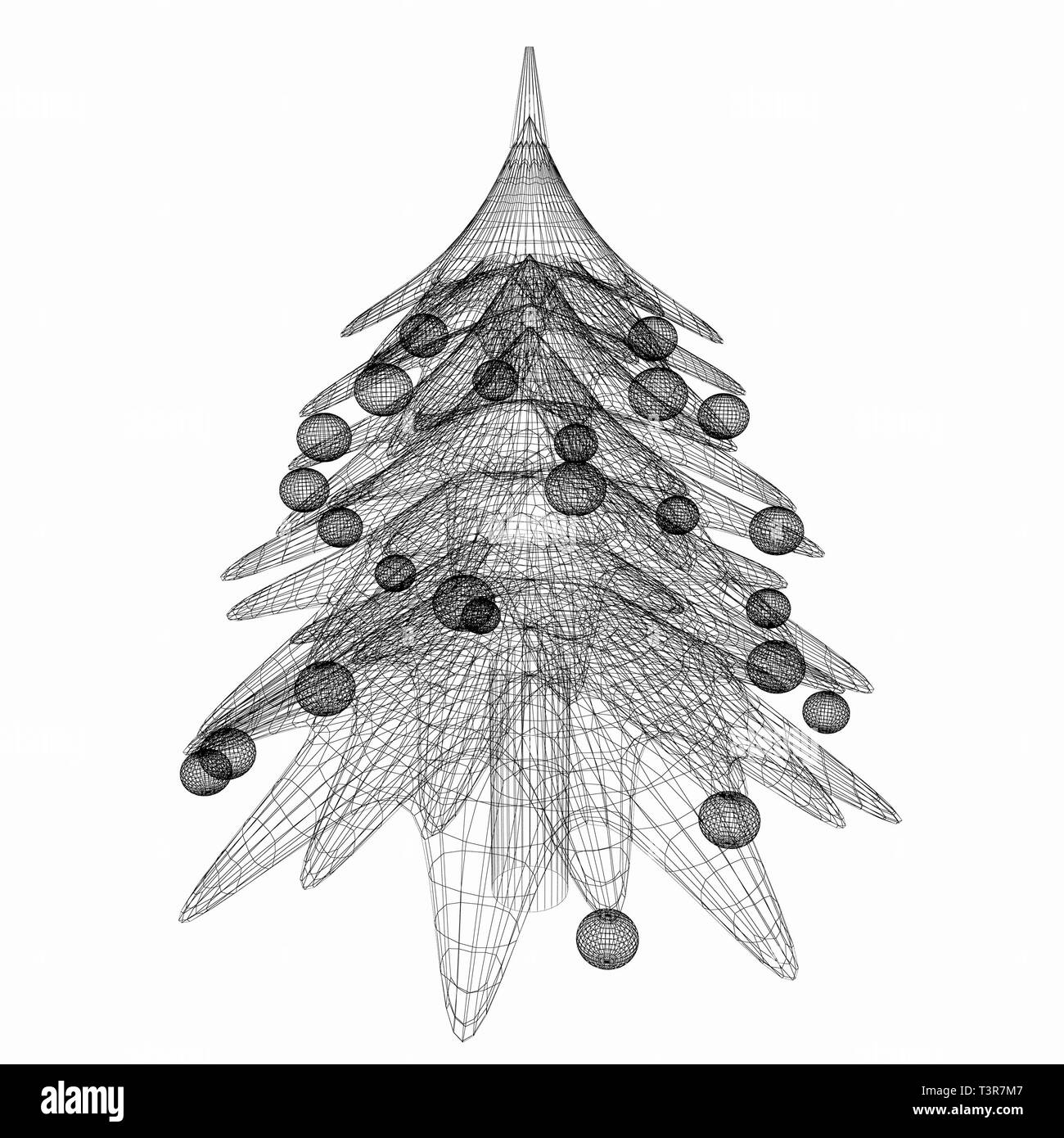 Christmas tree concept. 3d illustration Stock Photo - Alamy