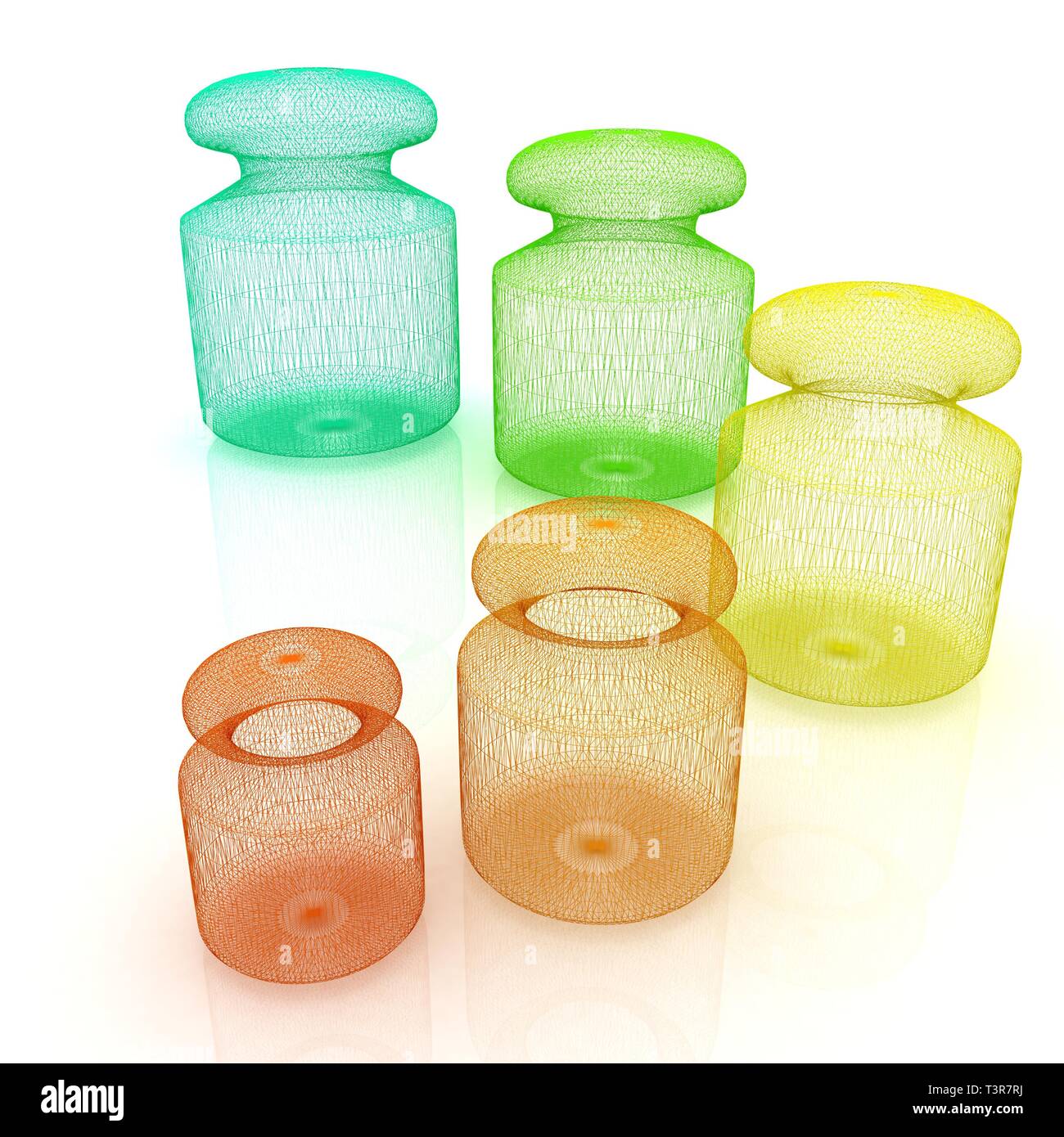 Colorfull weight scale on a white . 3D illustration Stock Photo - Alamy