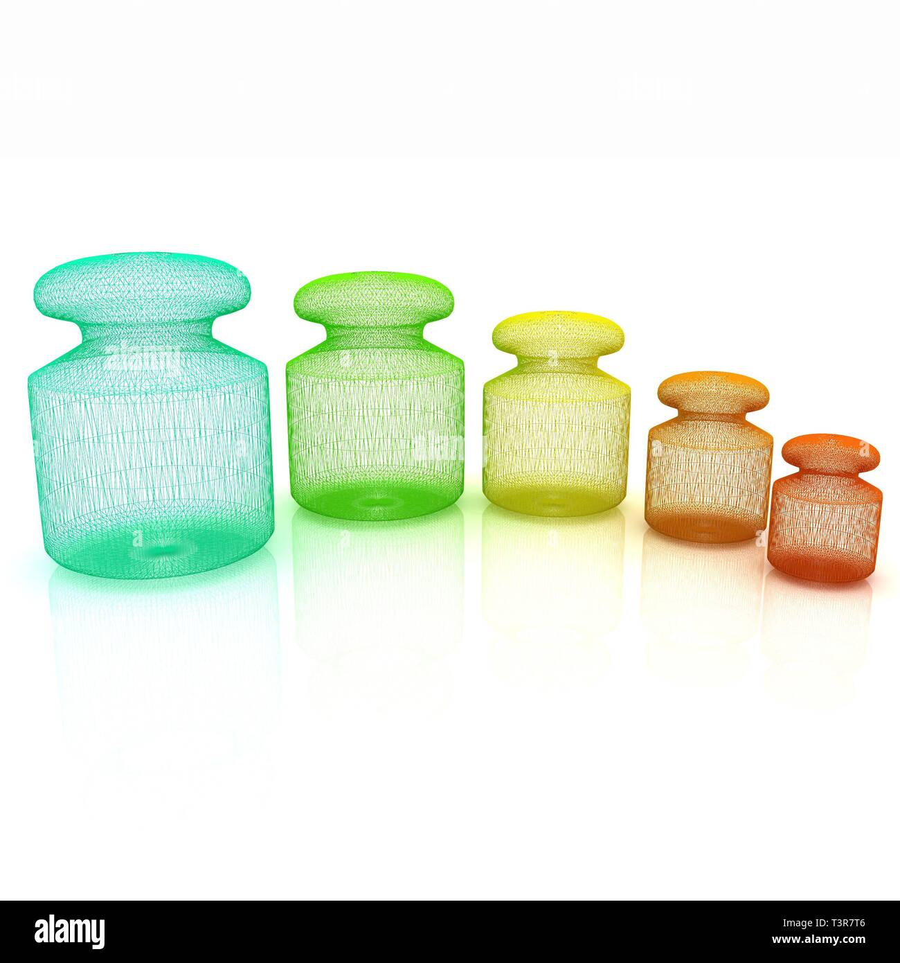 Colorfull weight scale on a white . 3D illustration Stock Photo - Alamy