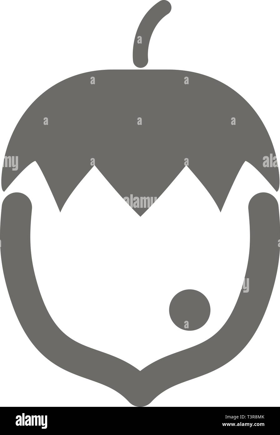 Hazelnut, Nut outline icon. Fruit Nut sign. Vector illustration for ...