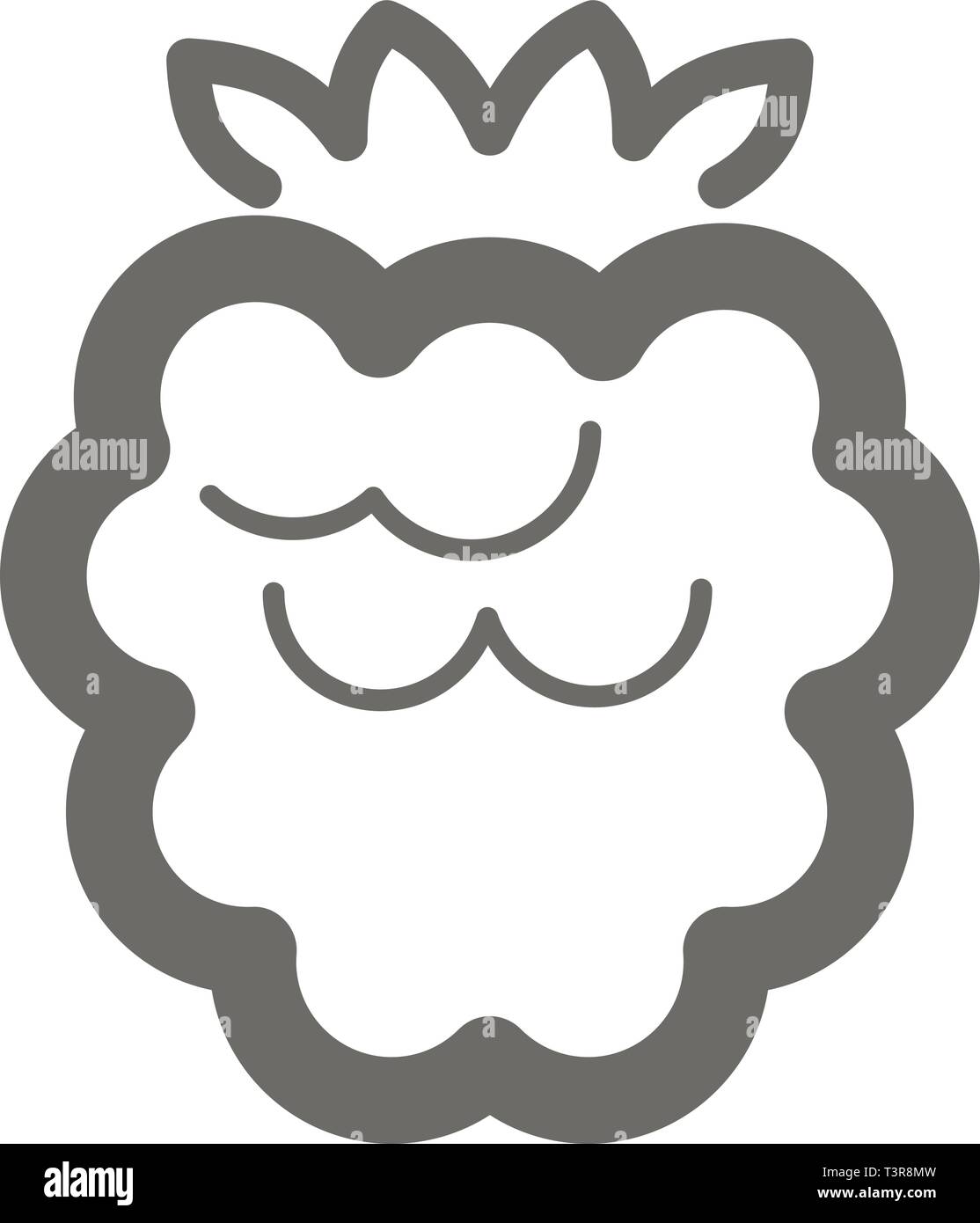 Blackberry, raspberry outline icon. Raspberry fruit sign. Vector ...