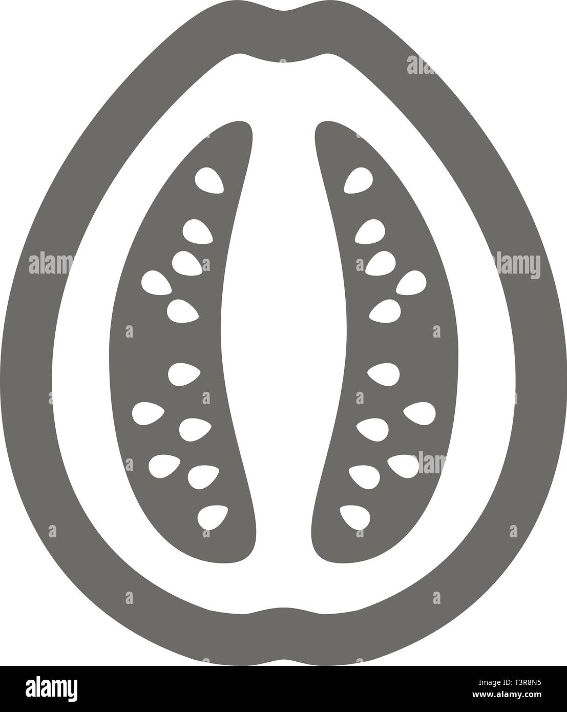 Guava outline icon. Guava tropical fruit sign. Vector illustration for ...