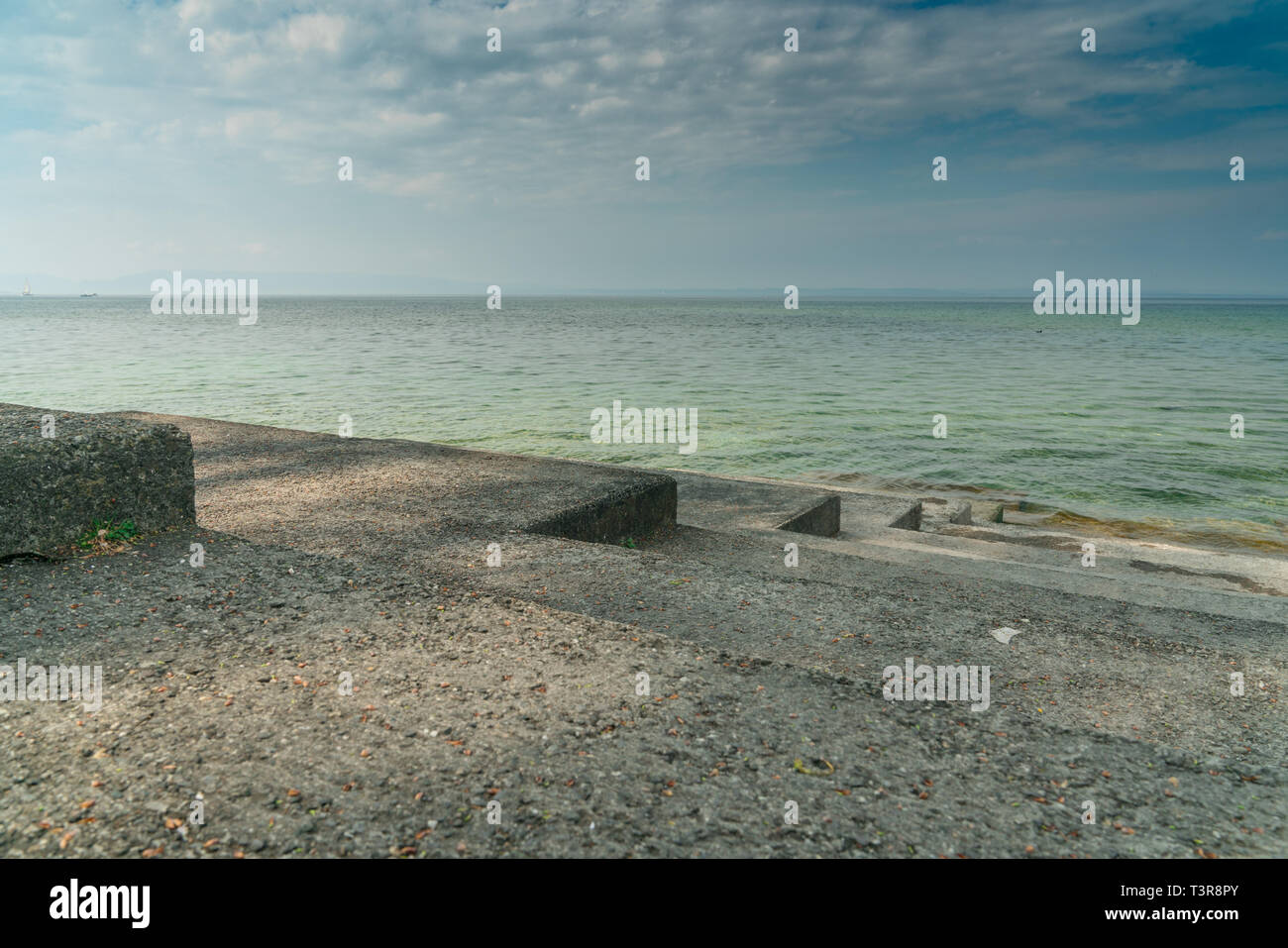 lakeshore on Lake Constance in Switzerland with an expansive view and ...