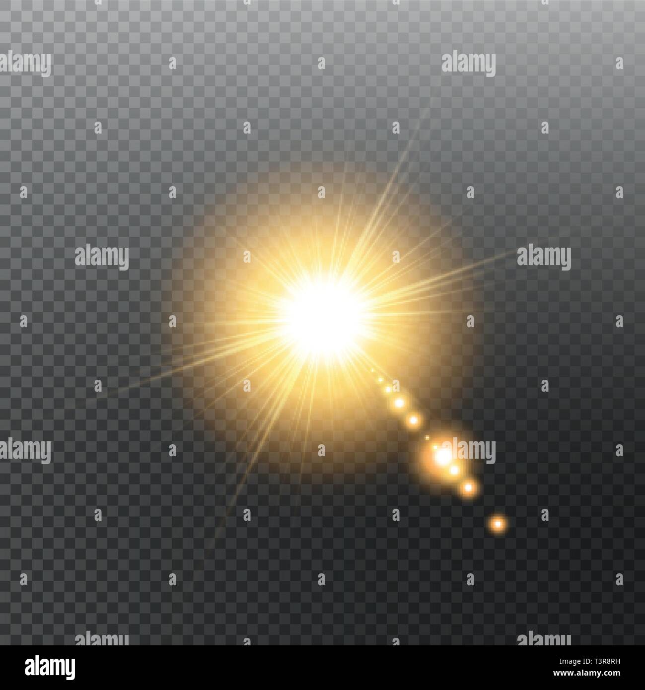 Vector transparent sunlight special lens flare light effect. Sun isolated on transparent ...