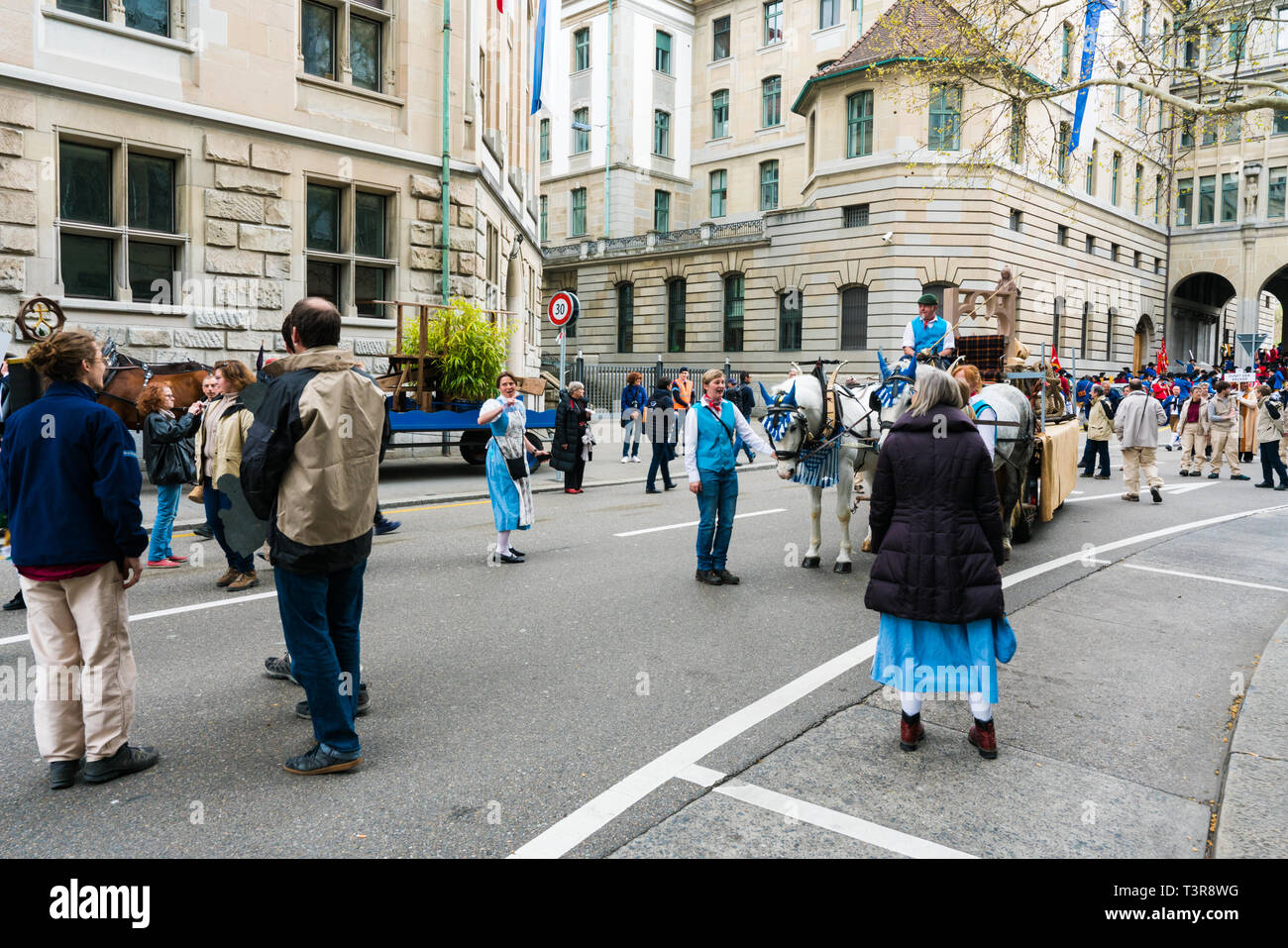 Zurich, ZH / Switzerland - April 8, 2019: the traditional spring ...
