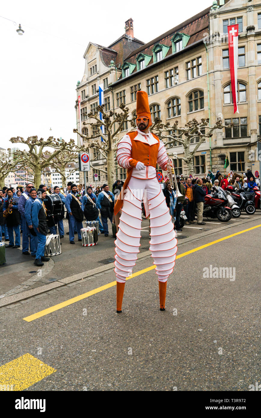 Zurich, ZH / Switzerland - April 8, 2019: the traditional spring ...
