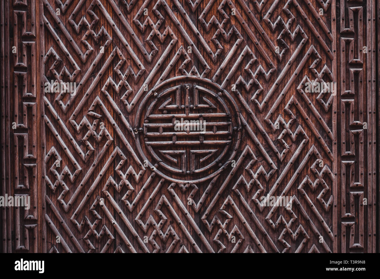 Traditional Chinese style wooden door. Ancient Chinese Door Stock Photo ...