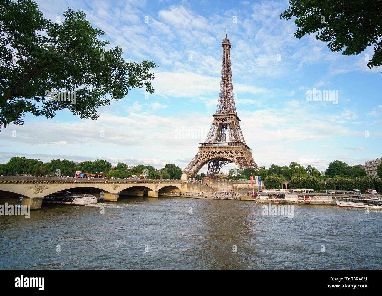 View on Eiffel Tower, top tourist attraction of Paris and best ...