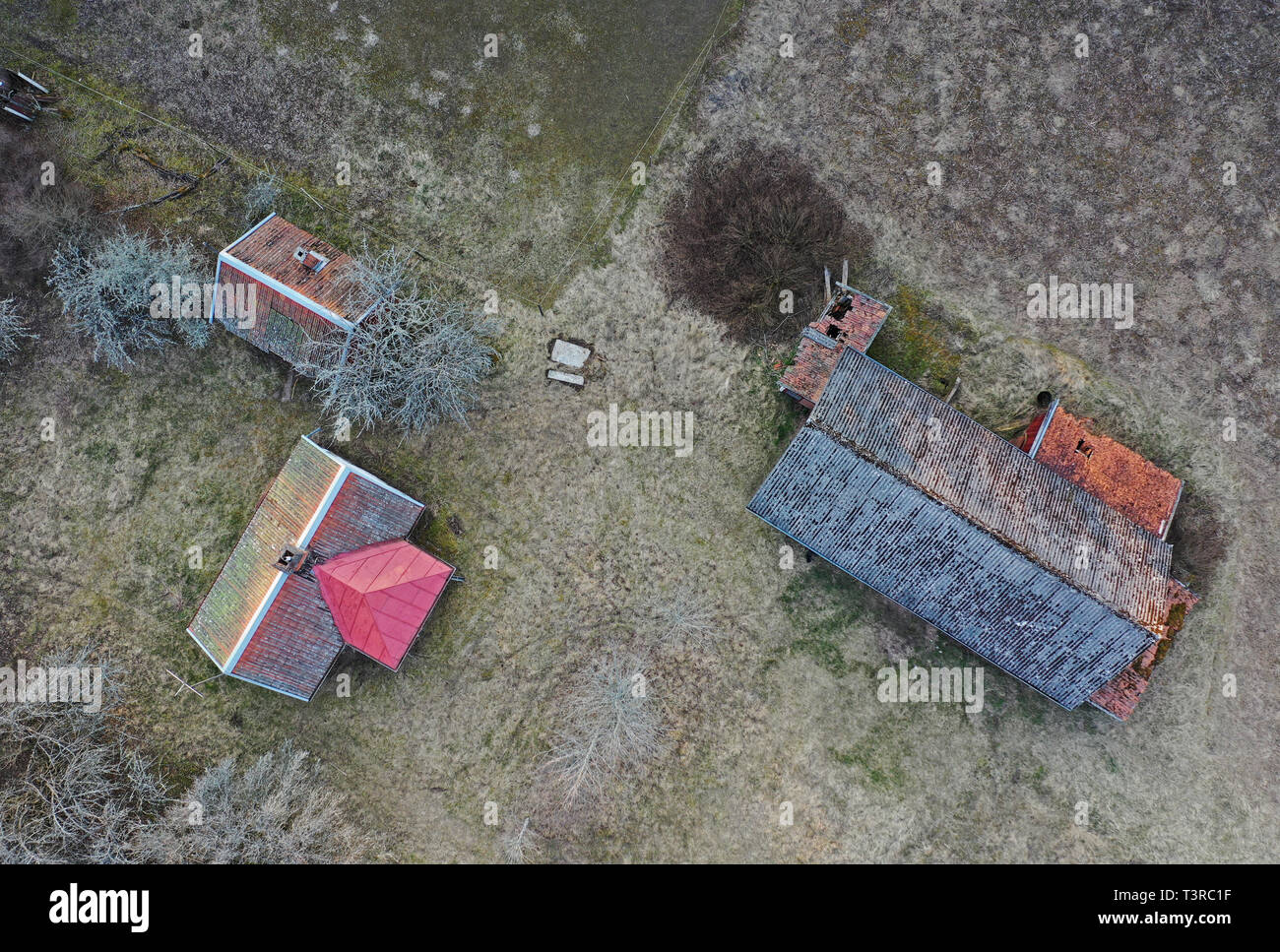 Abandoned farm, adjacent to forest, in the countryside Stock Photo - Alamy