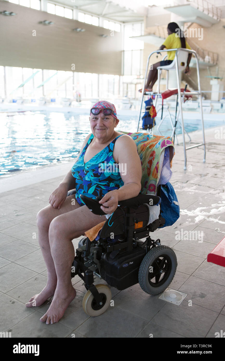 Disabled Woman Wheelchair Working Uk High Resolution Stock Photography ...