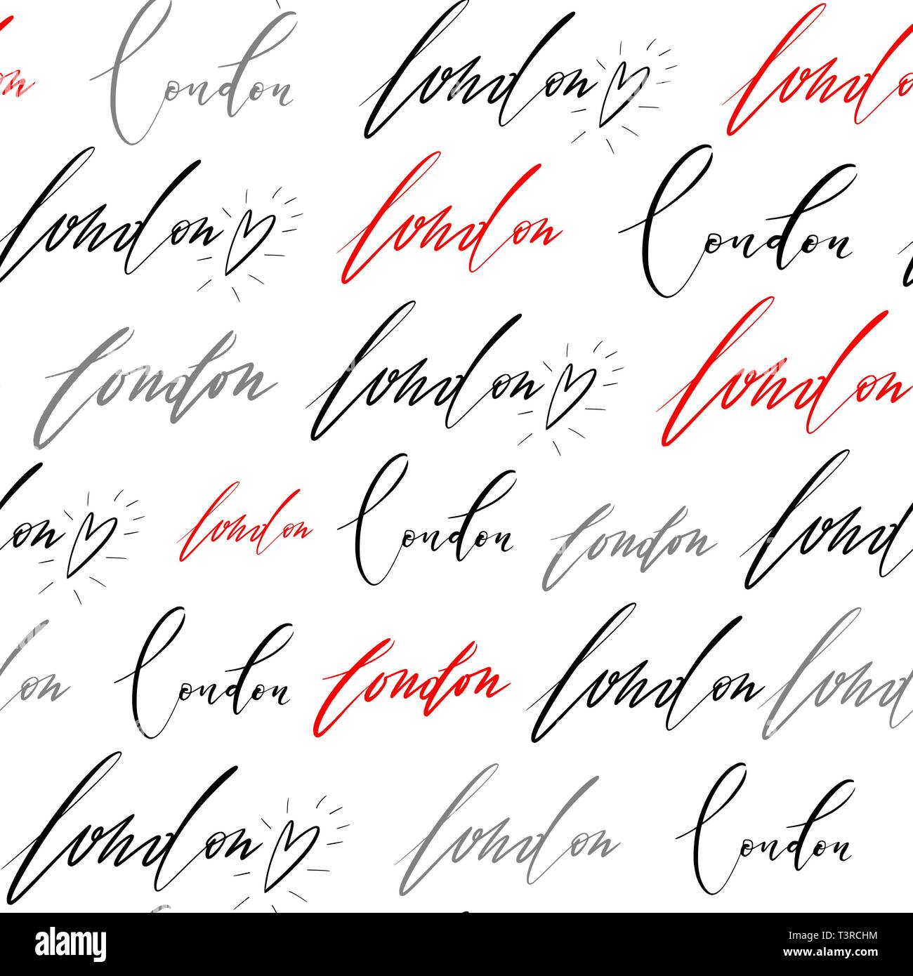 Seamless pattern with hand drawn London. Hand drawn lettering ...