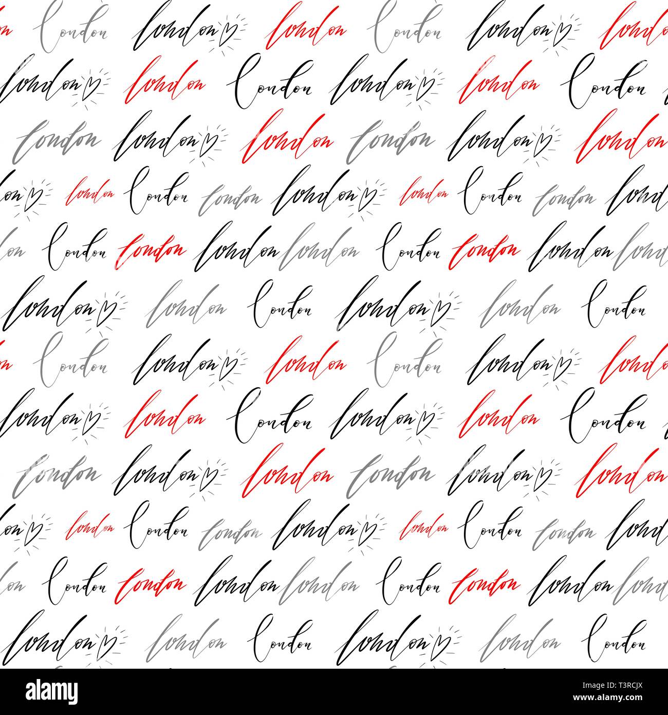 Seamless pattern with hand drawn London. Hand drawn lettering ...