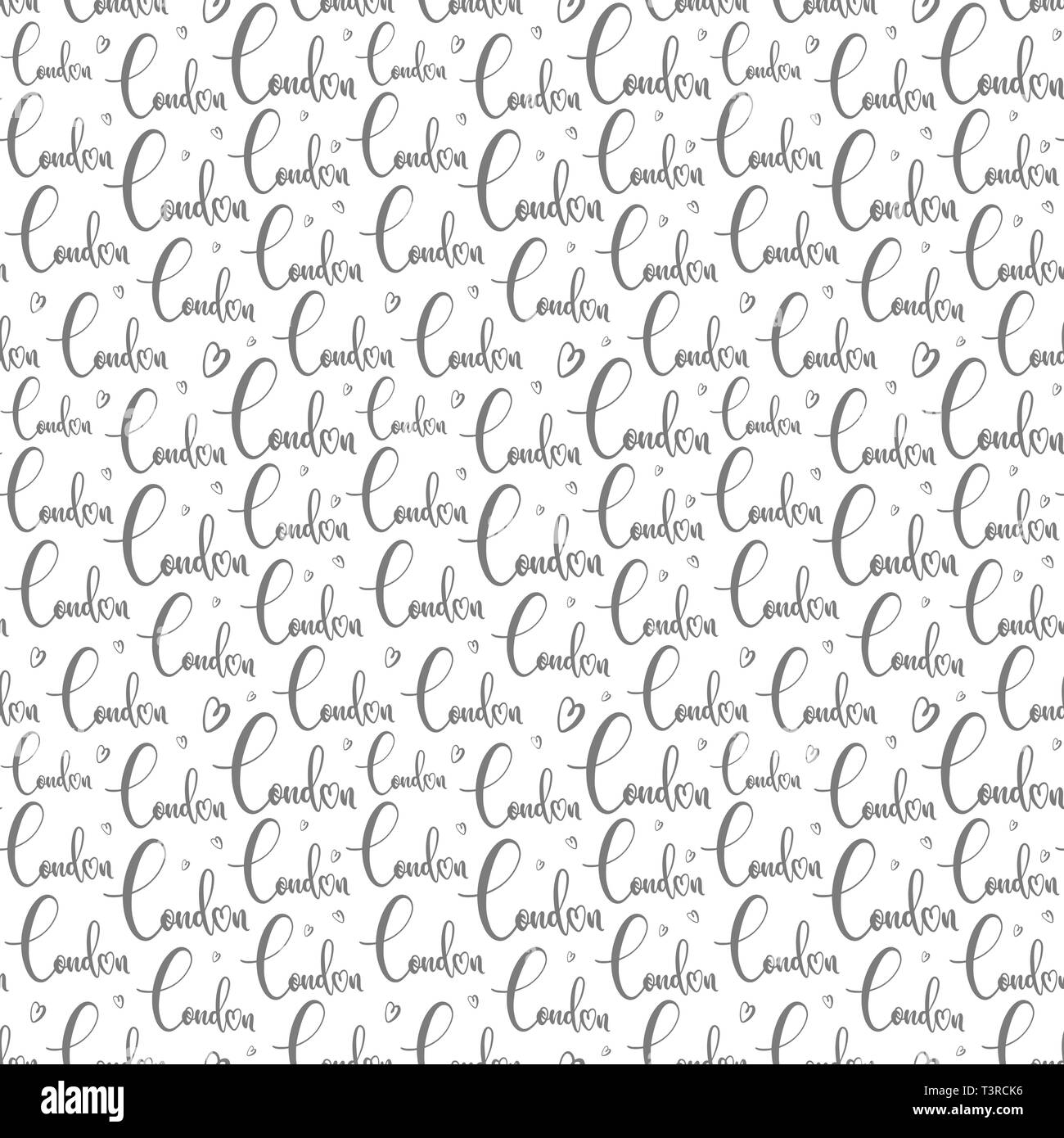 Handlettering London pattern. Seamless pattern with name of city. Ink ...