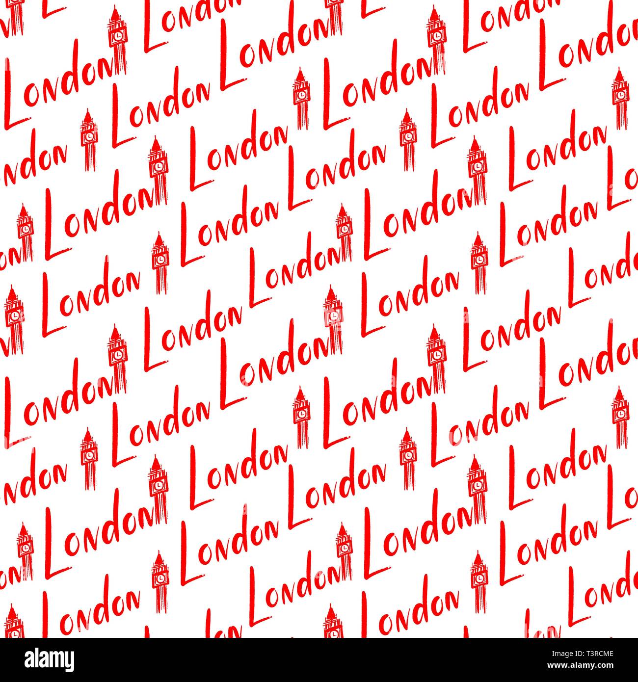 Hand lettering London pattern. Seamless pattern with name of city. Ink ...