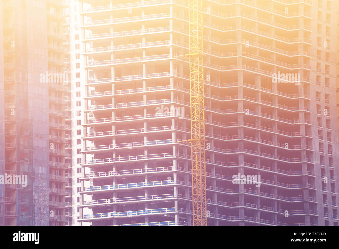 Stores building in concrete skyscraper under construction Stock Photo ...