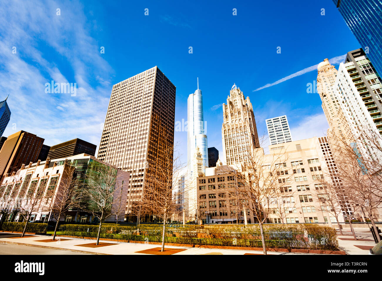 Downtown squares and buildings in Chicago city Stock Photo - Alamy