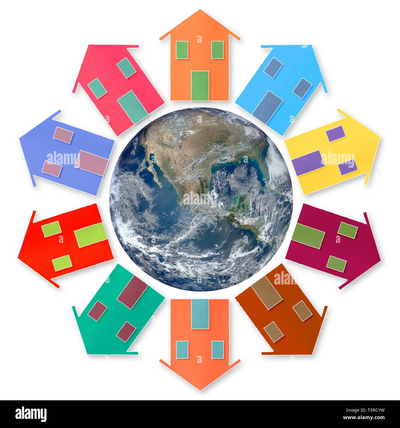 White houses small town Cut Out Stock Images & Pictures - Alamy