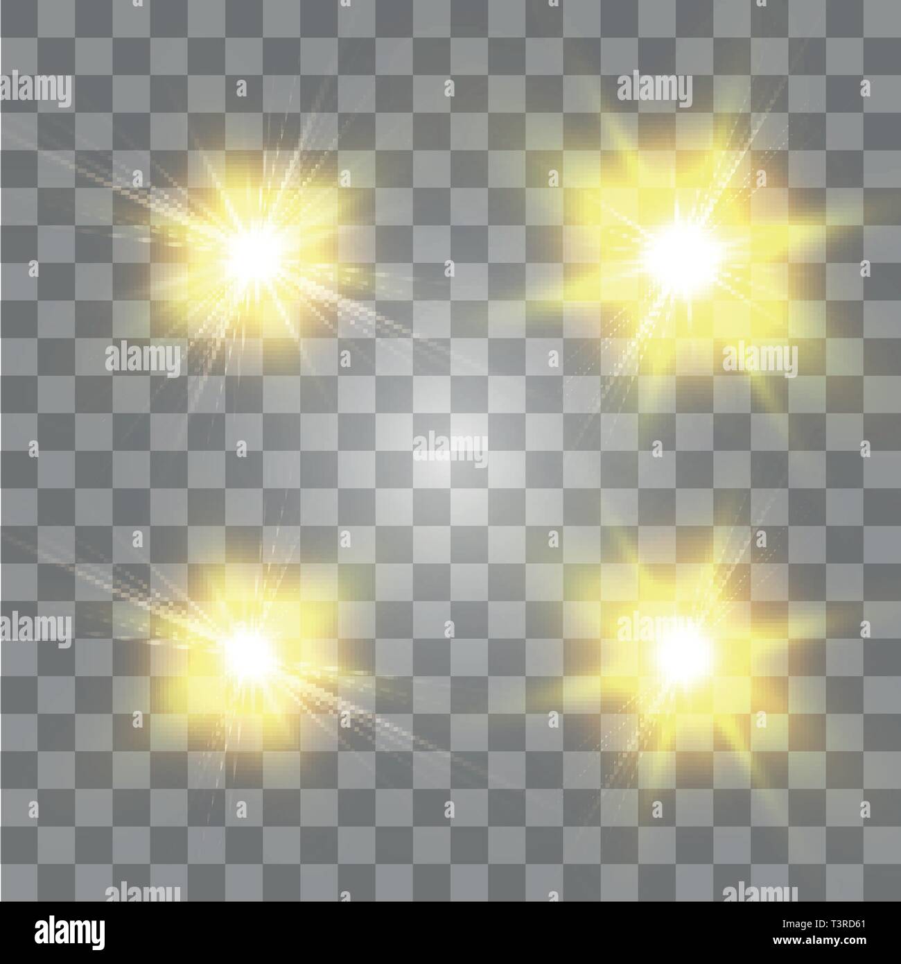 Set of Vector glowing light effect stars bursts with sparkles on transparent background ...