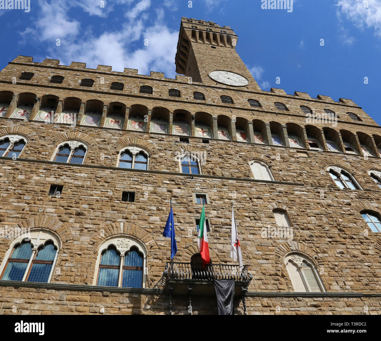 Historic clock tower building called Palazzo Vecchio in the Signoria ...