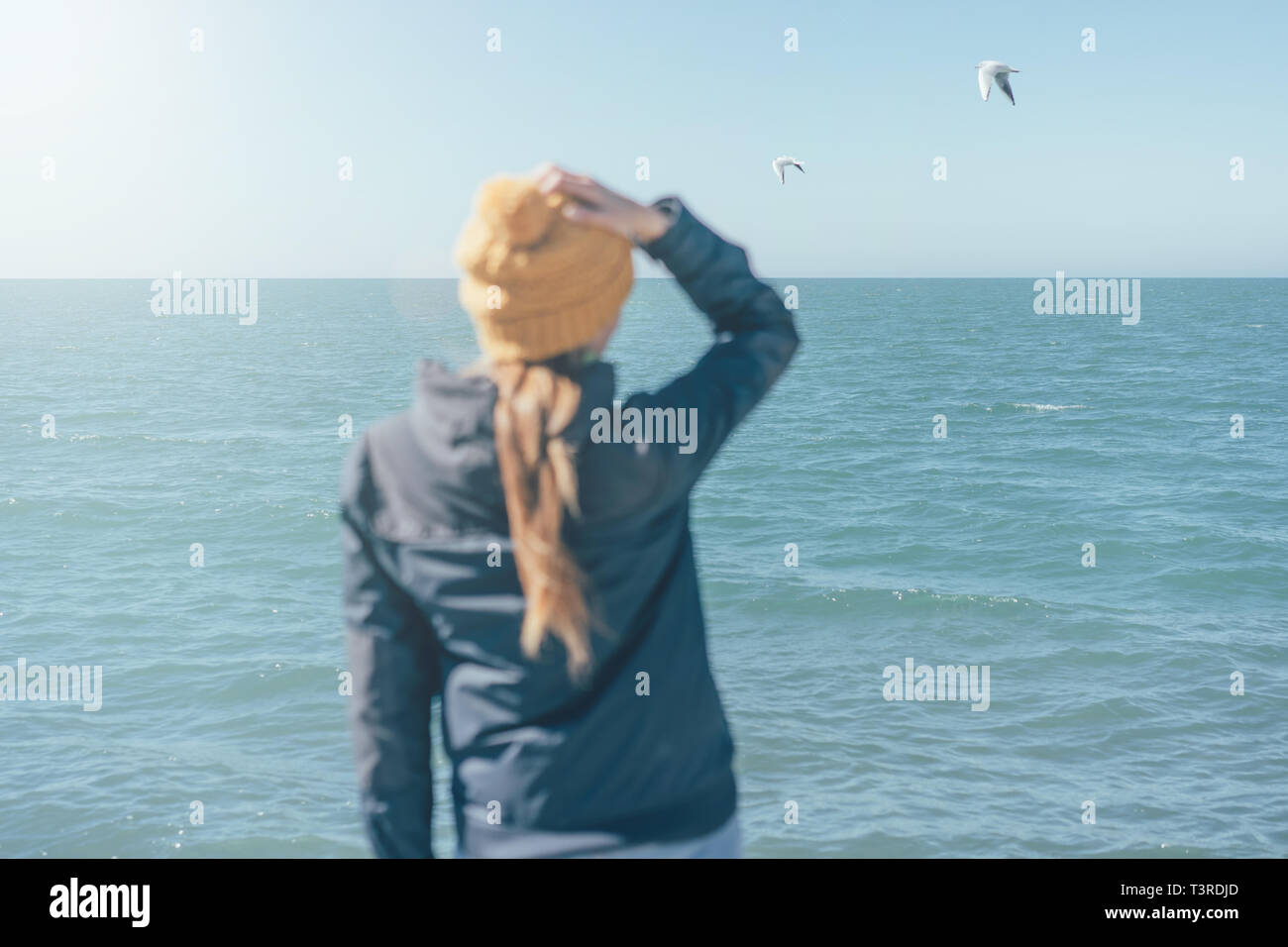 Woman birds alone hi-res stock photography and images - Alamy