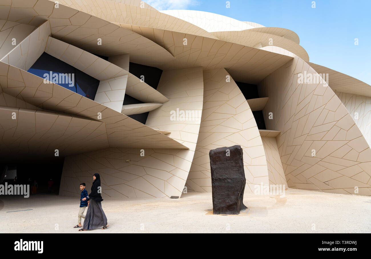 View of new National Museum of Qatar in Doha , Qatar. Architect Jean ...