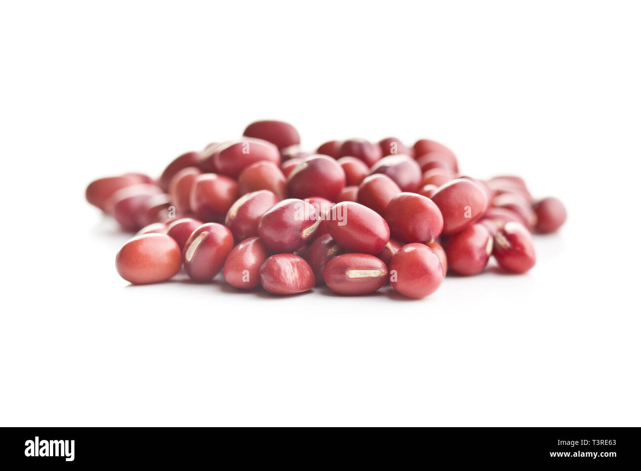 Red adzuki beans isolated on white background Stock Photo - Alamy