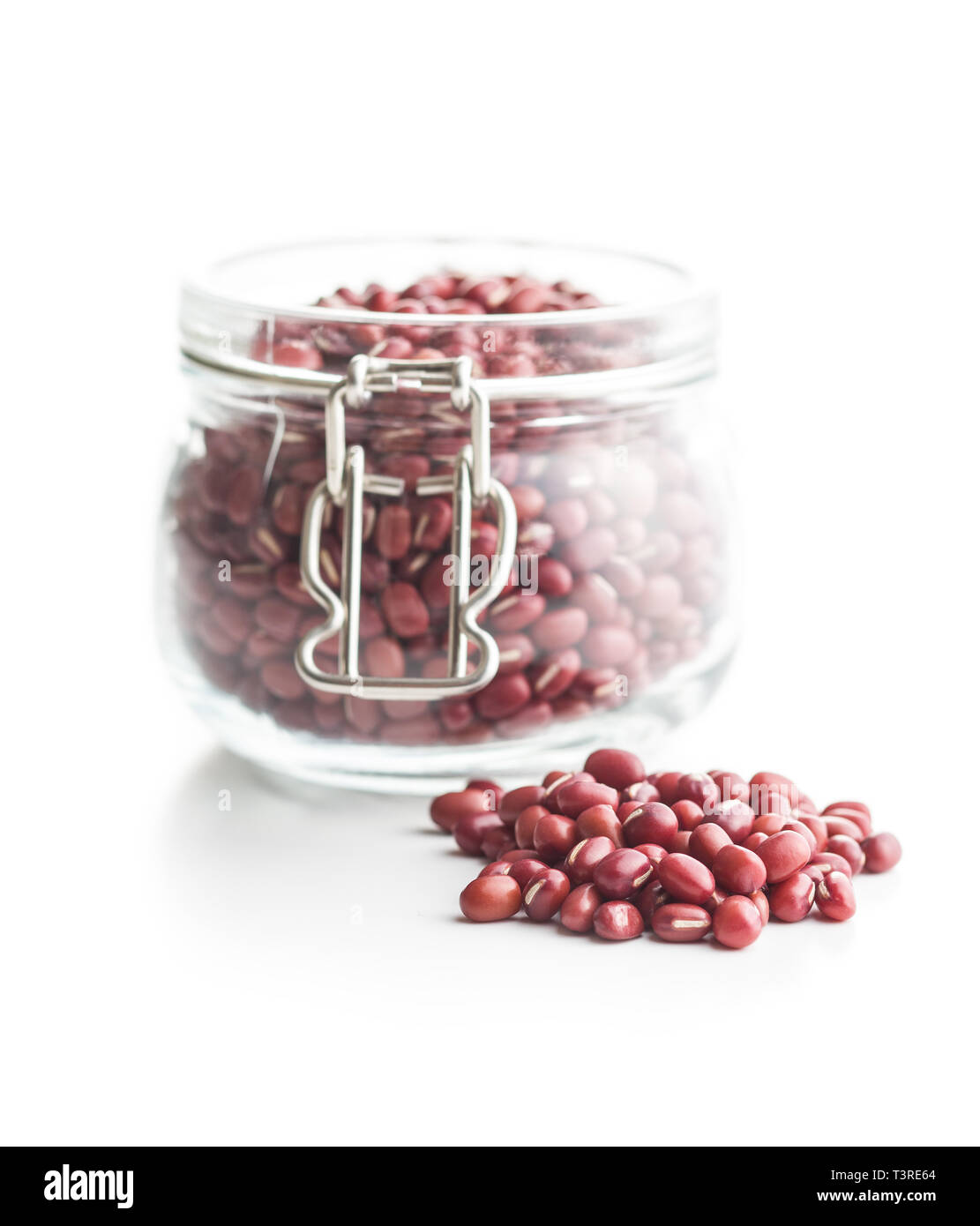 Red adzuki beans isolated on white background Stock Photo - Alamy