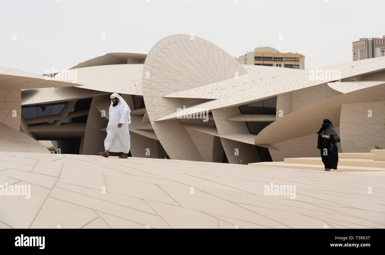 View of new National Museum of Qatar in Doha , Qatar. Architect Jean ...