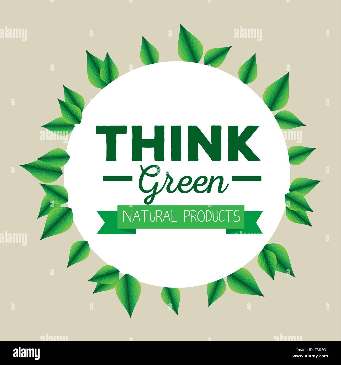 ecology conservation label with leaves and ribbon Stock Vector Image ...