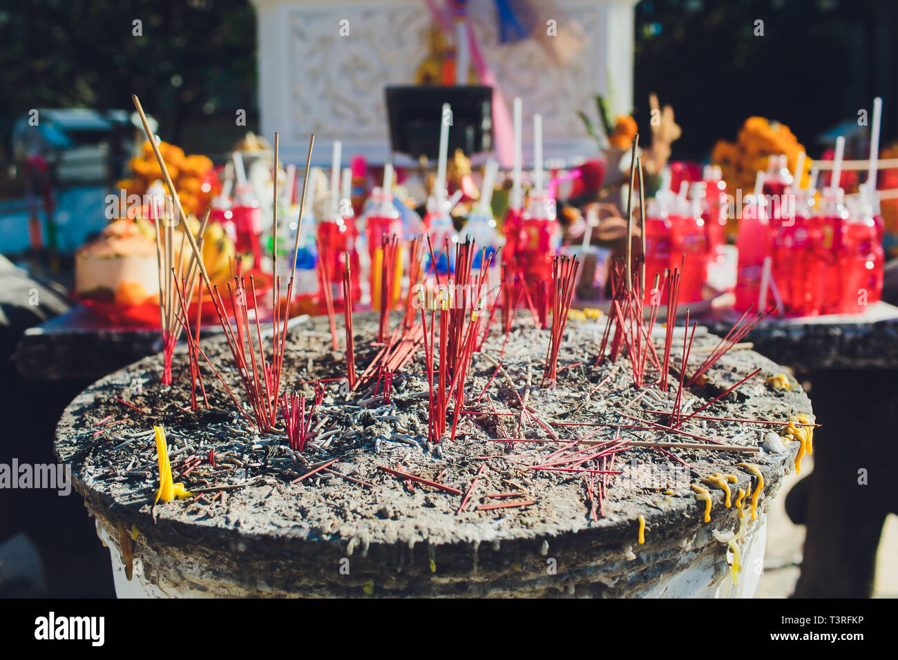 fire candle, burning stick, burning candle and burning incense Stock ...