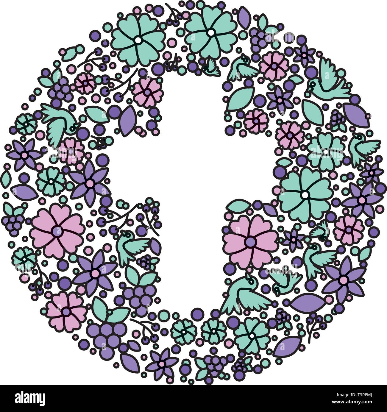 first communion cross floral decoration Stock Vector Image & Art - Alamy