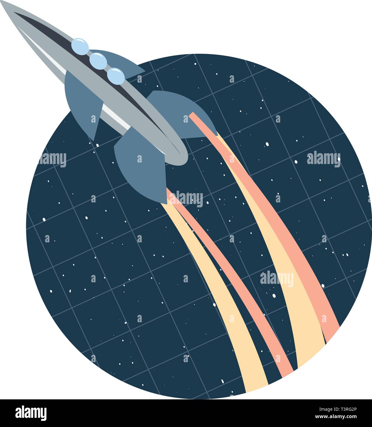 rocket spaceship galaxy stars cosmos vector illustration Stock Vector ...