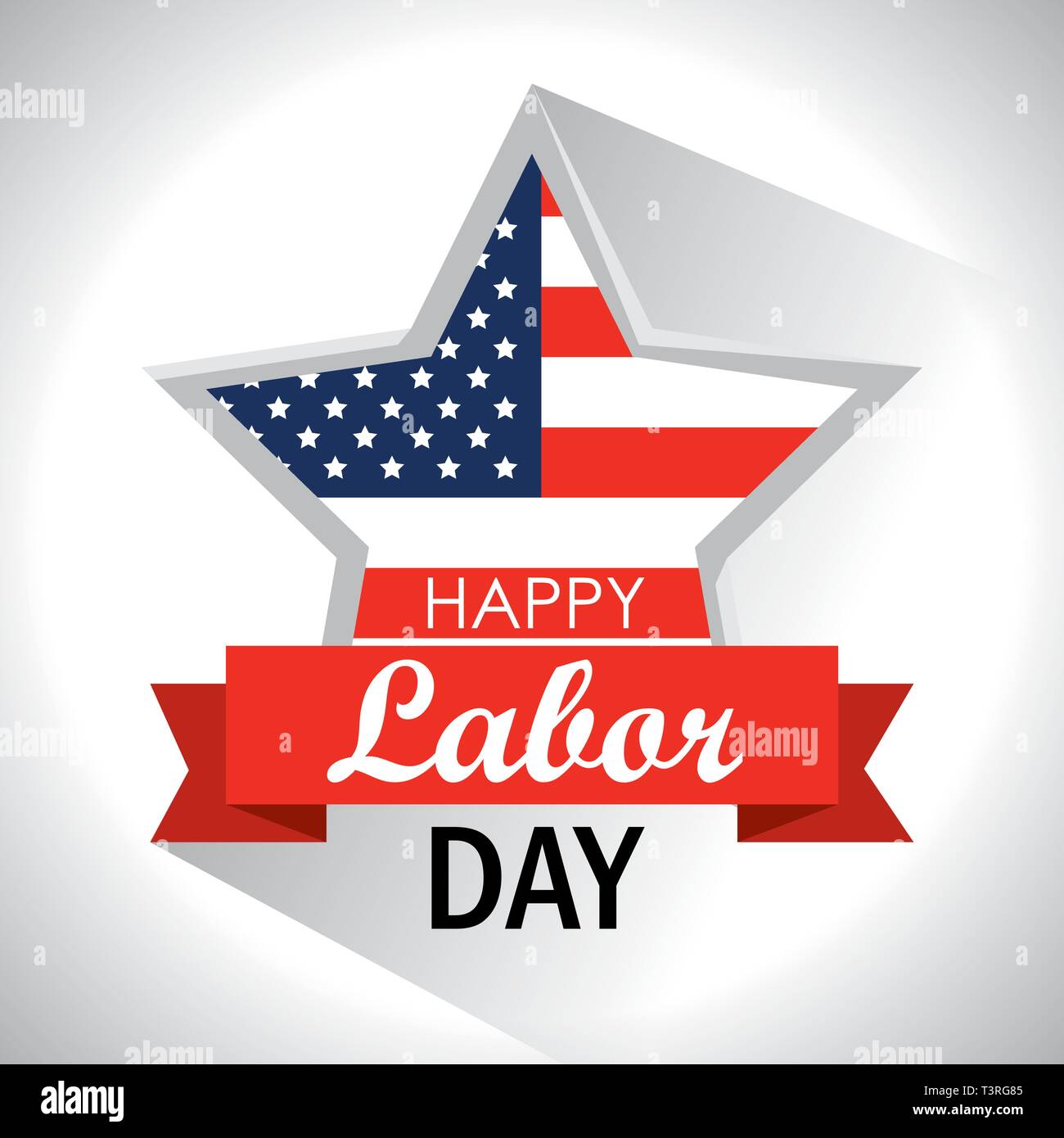 star usa flag and ribbon to labor day Stock Vector Image & Art - Alamy