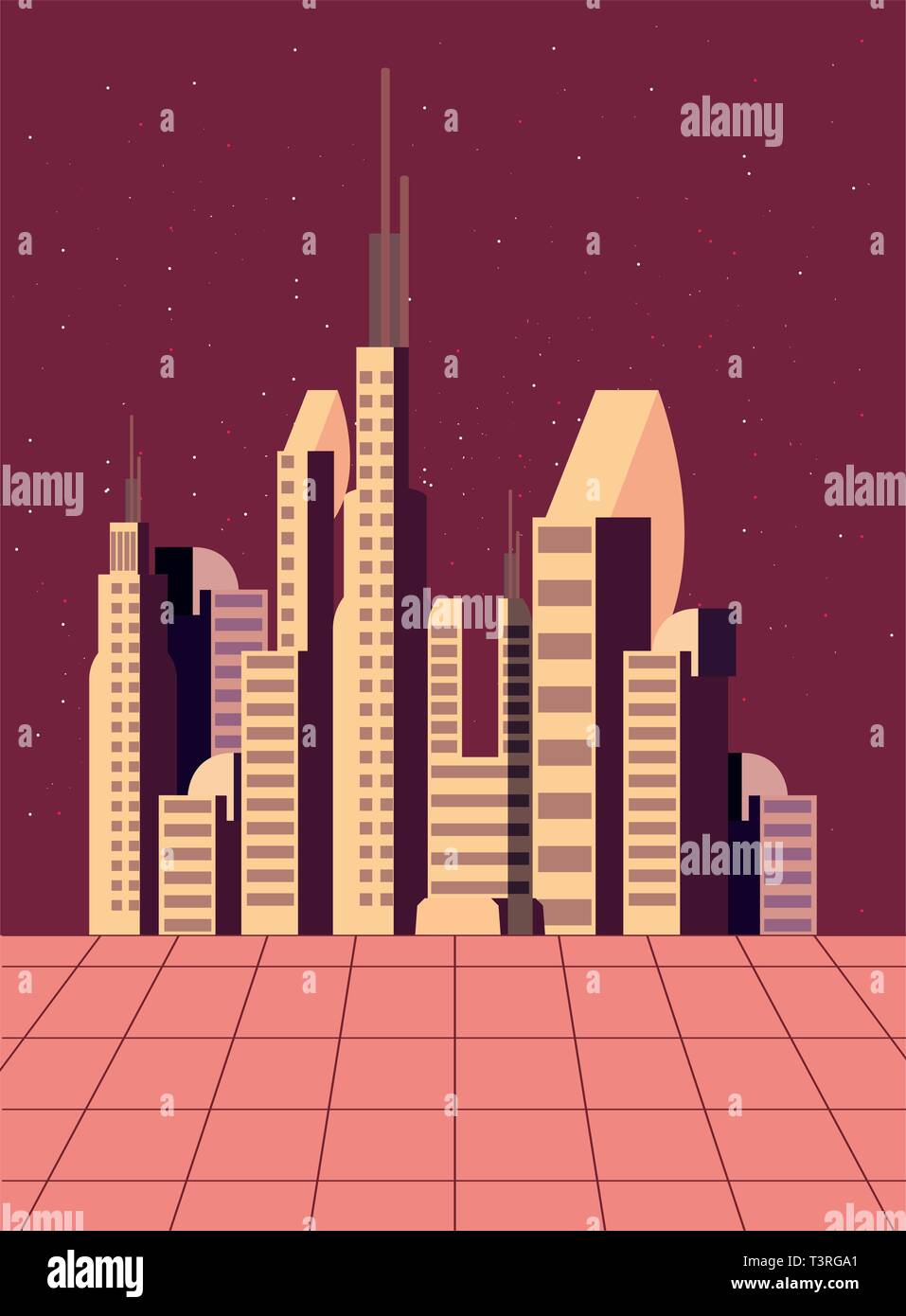 future building architecture city space vector illustration Stock ...