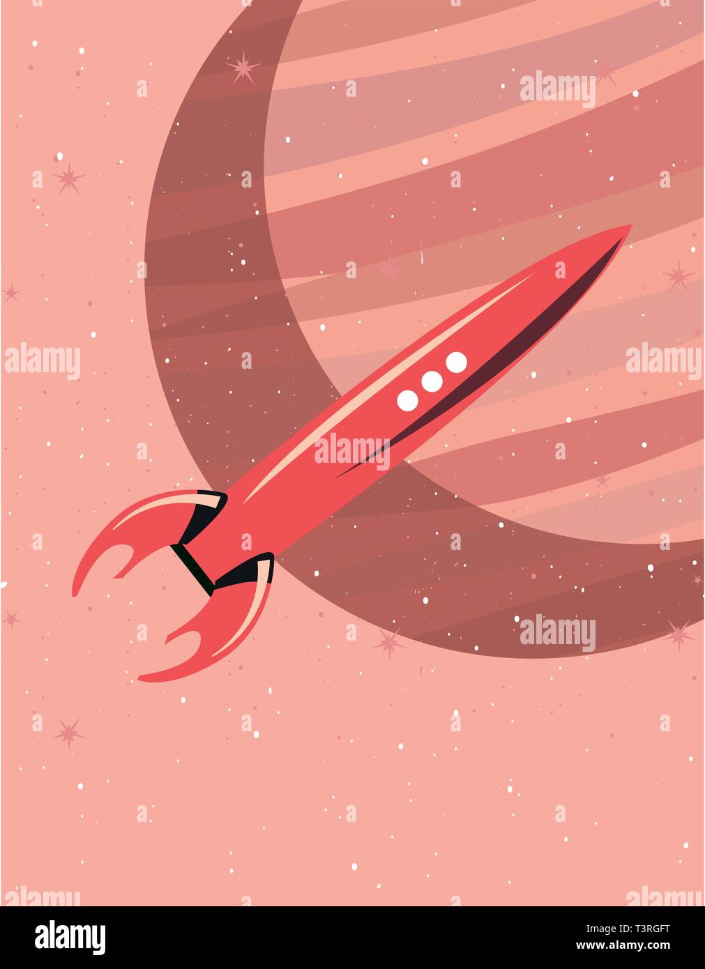 rocket planet space mission explore vector illustration design Stock ...