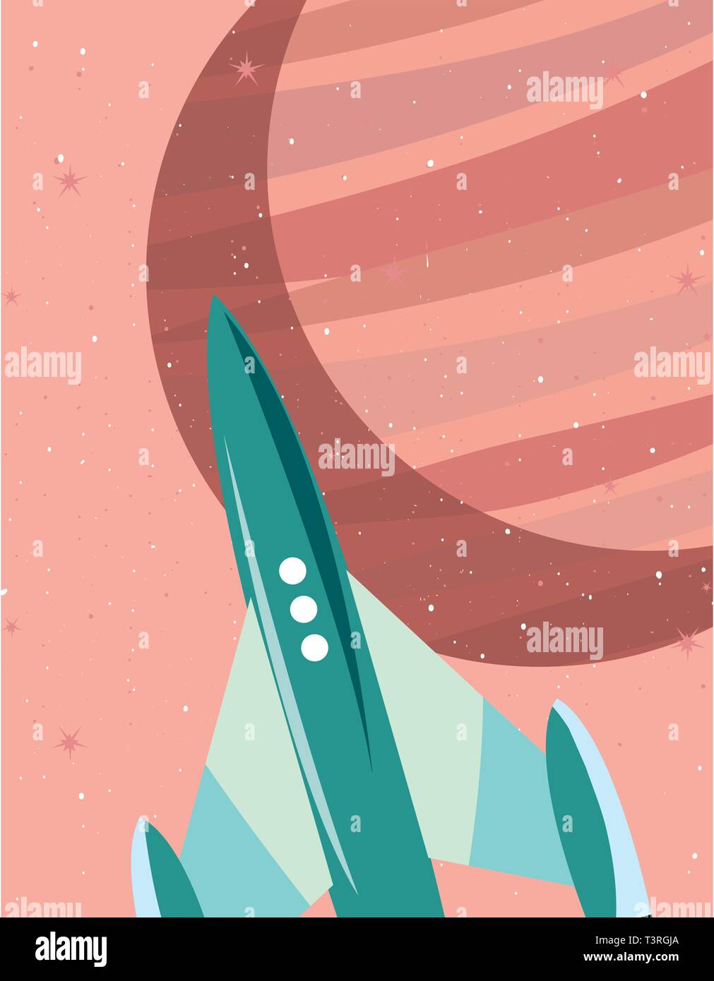 rocket planet space mission explore vector illustration design Stock ...