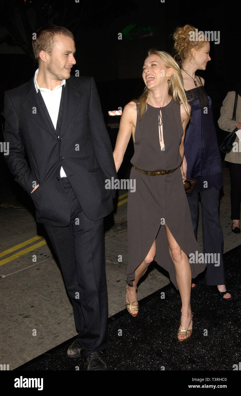 LOS ANGELES, CA. October 09, 2002: Actor HEATH LEDGER & actress ...