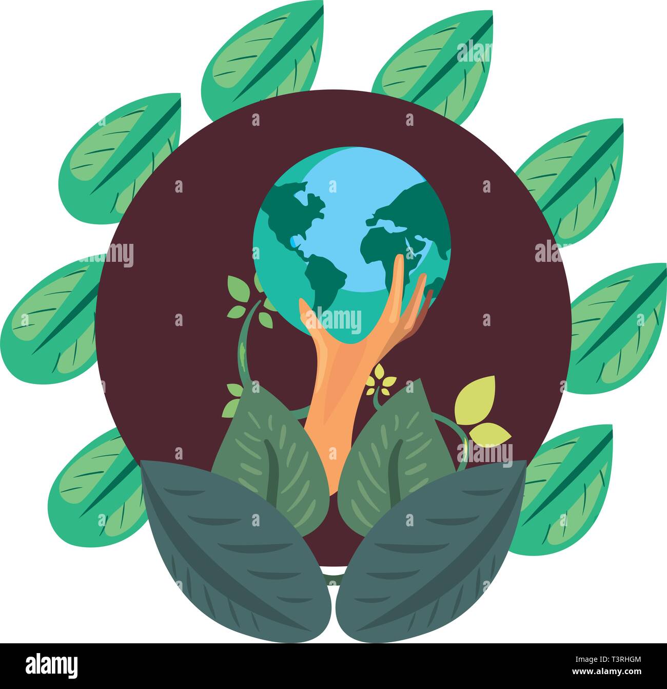 trunk tree foliage badge earth day vector illustration Stock Vector ...