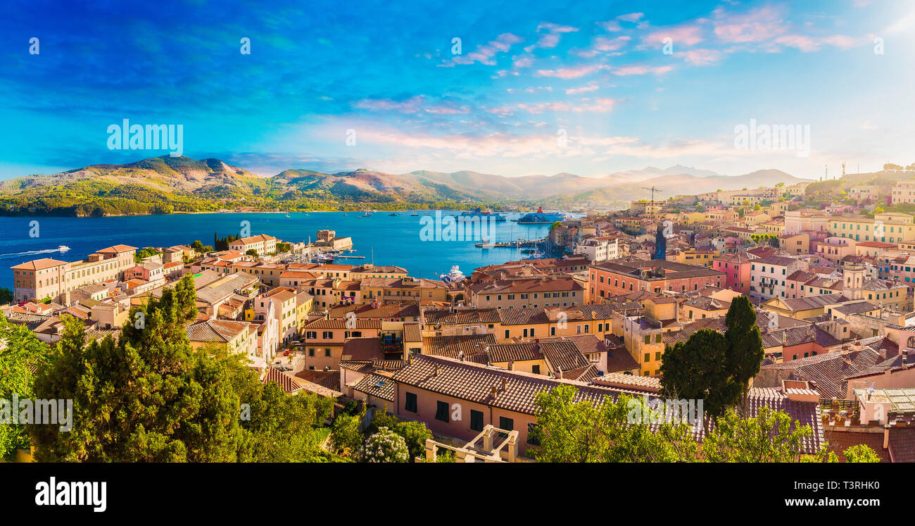 Old town and harbor Portoferraio, Elba island, Italy Stock Photo - Alamy