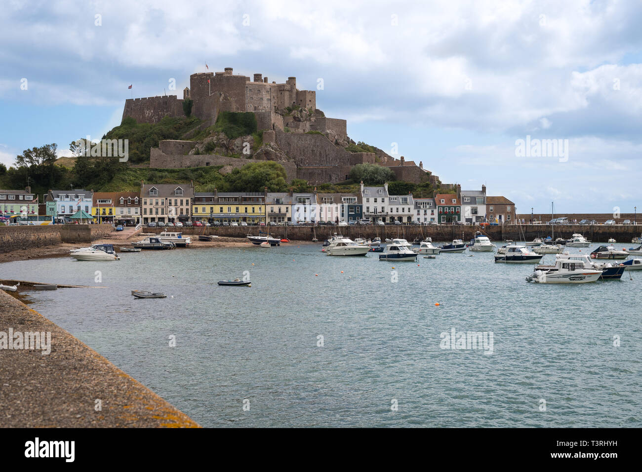 Mount Orgueil Castle in Gorey, Jersey, Channel Islands Stock Photo - Alamy