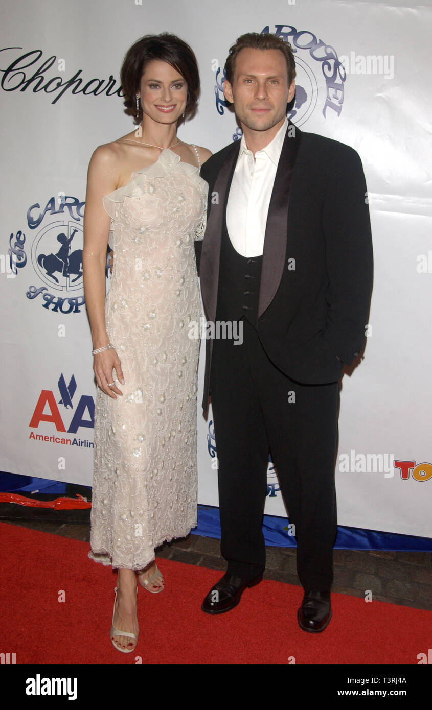 LOS ANGELES, CA. October 15, 2002: Actor CHRISTIAN SLATER & wife Ryan ...